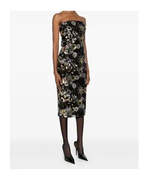 Max Mara Sequin Embellished Off-the-shoulder Midi Dress