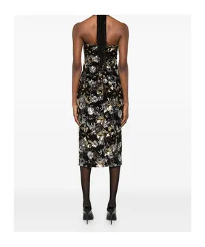 Max Mara Sequin Embellished Off-the-shoulder Midi Dress