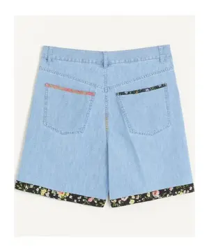 Valentino Garavani Floral Trim Denim Shorts