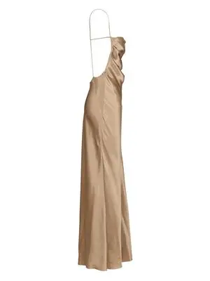 Saint Laurent Backless Cowl Maxi Dress - No