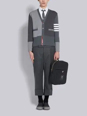 Thom Browne Wool V-neck Cardigan - Gray