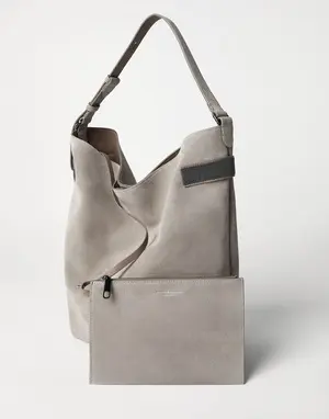 Brunello Cucinelli Monili Detail Suede Tote Bag
