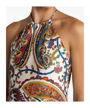 Etro Paisley Bandana Bow Silk Top
