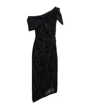 Isabel Marant Étoile Cyane Asymmetrical Zebra Print Midi Dress