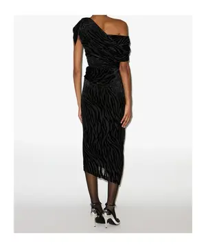 Isabel Marant Étoile Cyane Asymmetrical Zebra Print Midi Dress