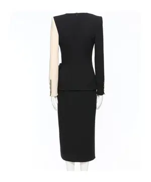 Valentino Garavani Crepe Midi Dress With Contrast Bodice And Faille Bow