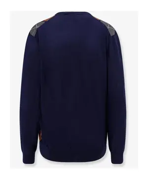 Miu Miu V-neck Argyle Wool Sweater - Blue