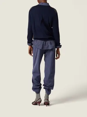 Miu Miu V-neck Knitted Jumper - Blue