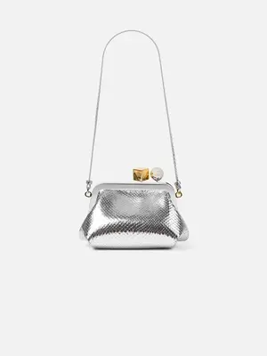 Jacquemus The Berlingot Small Clasp Clutch - Silver