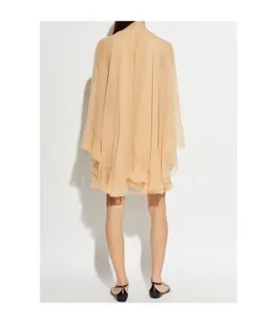 Chloé Ruffled Mini Dress - Beige