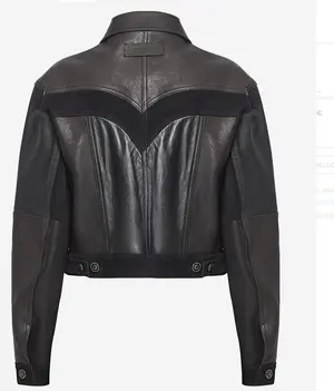 Versace Slim Fit Cropped Leather Blouson Jacket