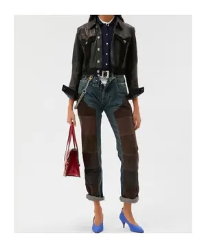 Versace Slim Fit Cropped Leather Blouson Jacket