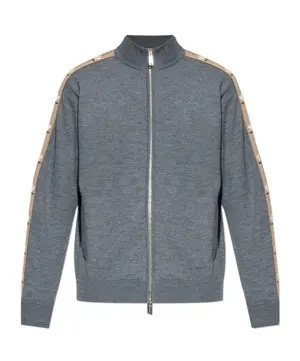 Dsquared2 High-neck Zipped Knitted Cardigan - Gray