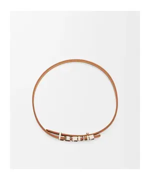 Loewe Leather Bracelet - Tan/palladium