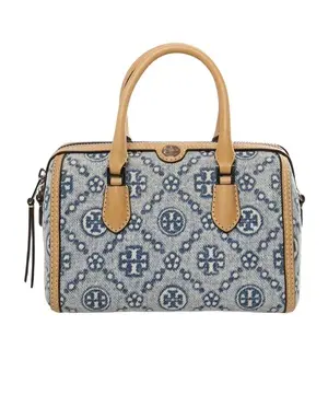 Tory Burch T Monogram Denim Petite Barrel Bag - Blue