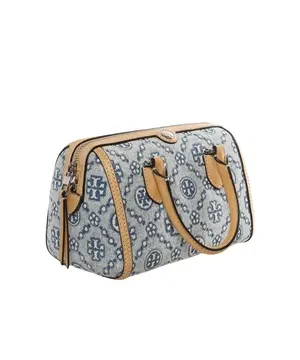 Tory Burch T Monogram Denim Petite Barrel Bag - Blue