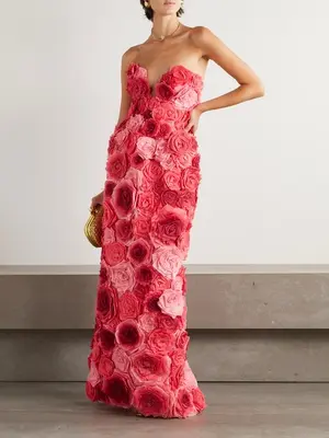 Erdem Embellished Off-the-shoulder Gown