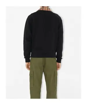 Burberry Checked Collar Half-zip Sweatshirt - Black