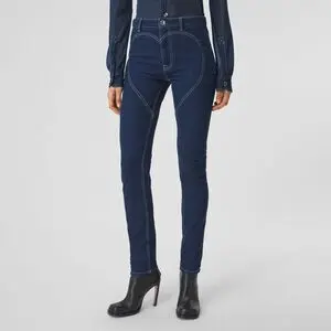 Burberry High-rise Skinny Jeans With Heart Motif