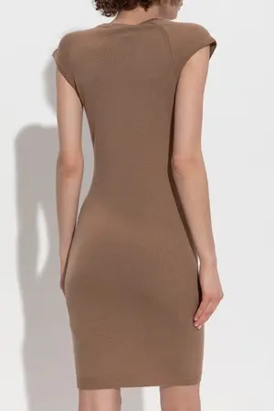 Dsquared2 Sleeveless Knitted Dress With Logo Embroidery - Brown