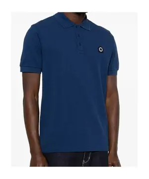 Kenzo Logo Embroidered Short-sleeve Polo Shirt - Blue