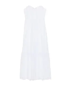 ERMANNO FIRENZE Sleeveless Tiered Midi Dress With Lace Detail