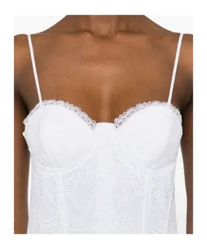 ERMANNO FIRENZE Sleeveless Tiered Midi Dress With Lace Detail
