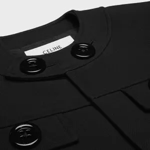 Celine Brompton Jacket In Gauffered Double Wool