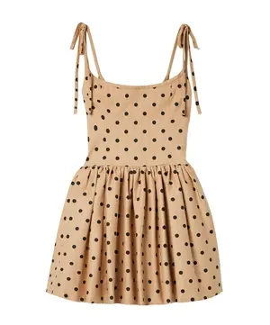 Carolina Herrera Polka Dot Mini Dress - Nude