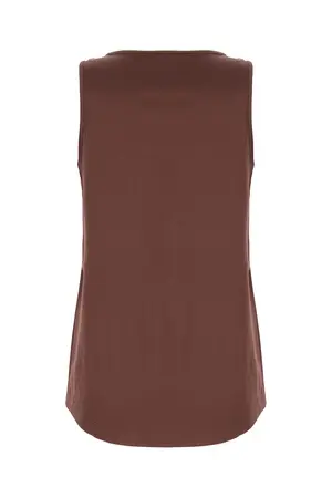Brunello Cucinelli Sleeveless Sequin-trimmed Top - Brown