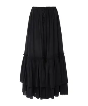 Chloé Tiered Ruffled Maxi Skirt - Black