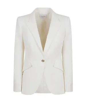 Alexander McQueen Single Breasted Tailored Blazer - Bone