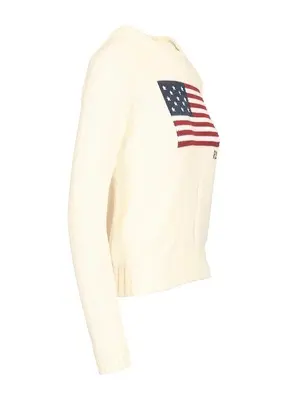 Polo Ralph Lauren Flag Intarsia Crewneck Jumper - Red