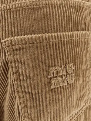 Miu Miu Wide-leg Corduroy Trousers - Brown