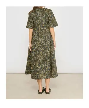 GANNI Leopard-printed V-neck Dress