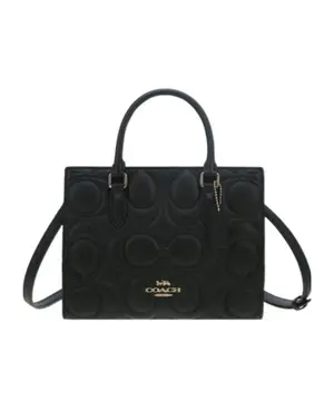 COACH Embossed Monogram Top Handle Shoulder Bag