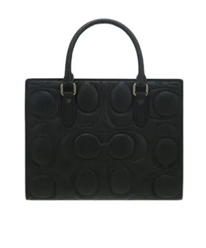 COACH Embossed Monogram Top Handle Shoulder Bag