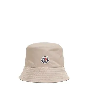 Moncler Moncler Logo Patch Bucket Hat Nude