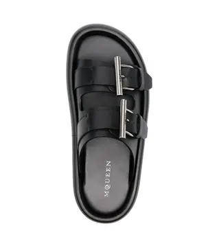 Alexander McQueen Double Buckle Slip-on Slides