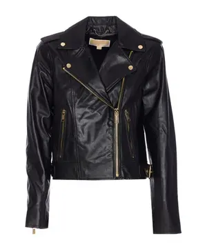 Michael Kors Leather Zip-detail Moto Jacket