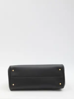 Dolce & Gabbana Medium Sicily Handbag With Logo Plaque - Black