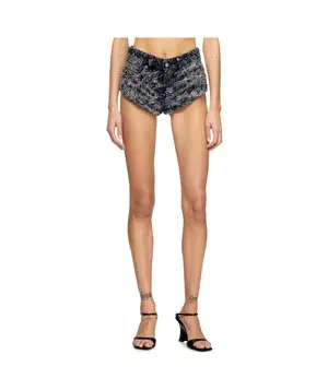 DIESEL® Five-pocket Houndstooth Denim Shorts