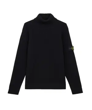 Stone Island Ribbed Turtleneck Jumper - Black