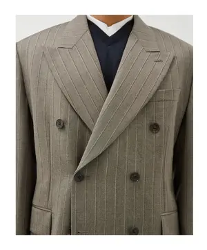 Versace Pinstripe Boxy Blazer - Grey