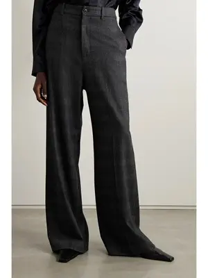 NILI LOTAN Johan Cotton-twill Wide-leg Pants - Black