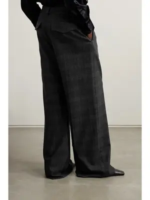 NILI LOTAN Johan Cotton-twill Wide-leg Pants - Black