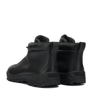 Zegna Logo Embossed Ankle Boots With Drawstring And Pull Tab - Black
