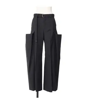 Sacai Belted Cargo Pockets Trousers - Black