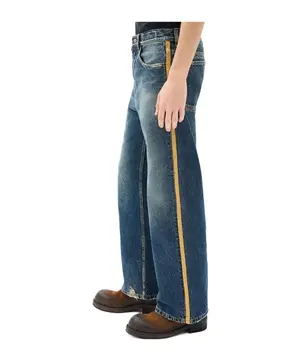 ANN DEMEULEMEESTER Alarik Stonewashed Stripe Trousers