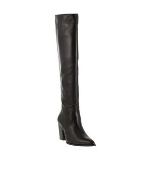 STUART WEITZMAN Round Toe Zip Up Block Heel Boots